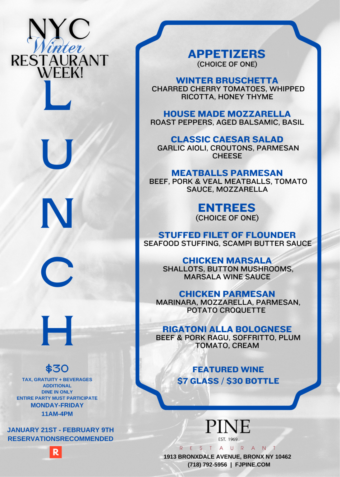 NYC Winter Restaurant Week – The Pine
